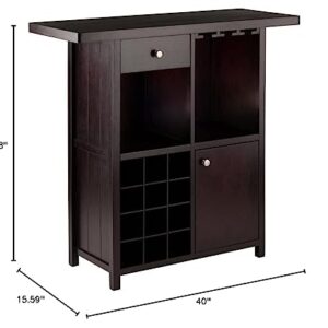 Winsome Macon Bar Wine Cabinet, Espresso