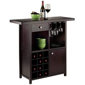 Winsome Macon Bar Wine Cabinet, Espresso