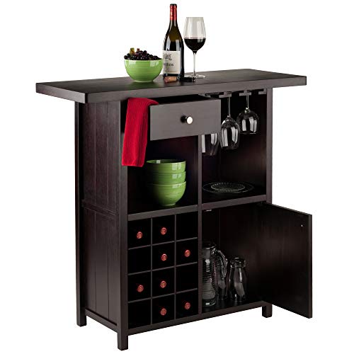 Winsome Macon Bar Wine Cabinet, Espresso