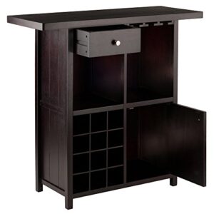 Winsome Macon Bar Wine Cabinet, Espresso