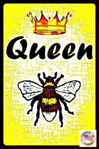 queen bee! made in usa! 8"x12" all weather metal funny office decor beekeeper garden woman boss