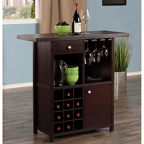 Winsome Macon Bar Wine Cabinet, Espresso