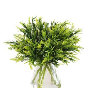 the bloom times artificial greenery stems pack of 6, fake foliage plants faux flowers for home, wedding, garden, farmhouse, garden, patio, indoor and outdoor decor in bulk wholesale