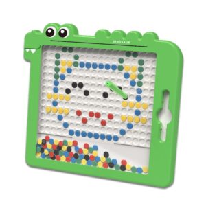 magnetic drawing board for toddlers & kids, rylieditason montessori educational preschool toy, large doodle board with magnetic pen and beads, travel toys for 3 4 5 6 year old boys girls (green)