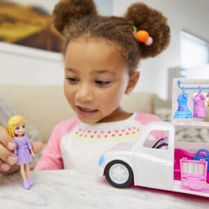 Polly Pocket Vehicle Toy with 3-inch Doll & 14 Fashion Accessories, Arrive In Style Limo Playset