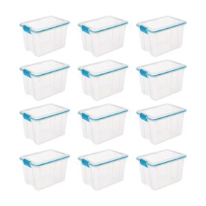 sterilite 12-pack gasket box, plastic storage bins with latching lids, 20 quart