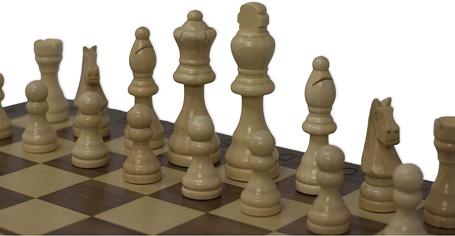 GrowUpSmart Staunton Chess Pieces with Extra Queens | Size: Small - King Height: 2.5 inch | Wood