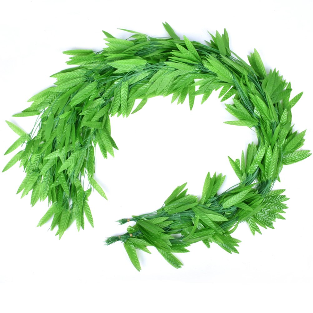 Sunrisee 50pcs Artificial Willow Vines Greenery Garland Silk Fake Rattan Leaves for Garden Wedding Home Wall Decor