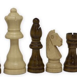 GrowUpSmart Staunton Chess Pieces with Extra Queens | Size: Small - King Height: 2.5 inch | Wood