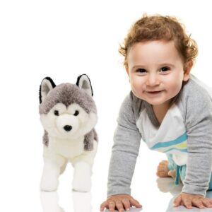 Ice King Bear Lifelike Siberian Husky Stuffed Animal - Plush Toy - 13 Inches Length (Original)