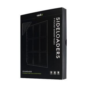 vault x sideloaders - 9-pocket a4 trading card binder pages storage wallet - double-sided side-loading pockets for 900 card capacity for tcg ccg (50 pages)