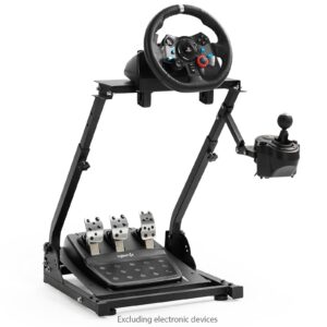 hottoby racing simulator cockpit steering wheel stand foldable&multi-level adjustable fit for logitech/thrustmaster g25,g27,g29,g920,g923&t150,t248,t300 gaming simulator cockpit,no wheel pedals