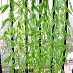 Sunrisee 50pcs Artificial Willow Vines Greenery Garland Silk Fake Rattan Leaves for Garden Wedding Home Wall Decor