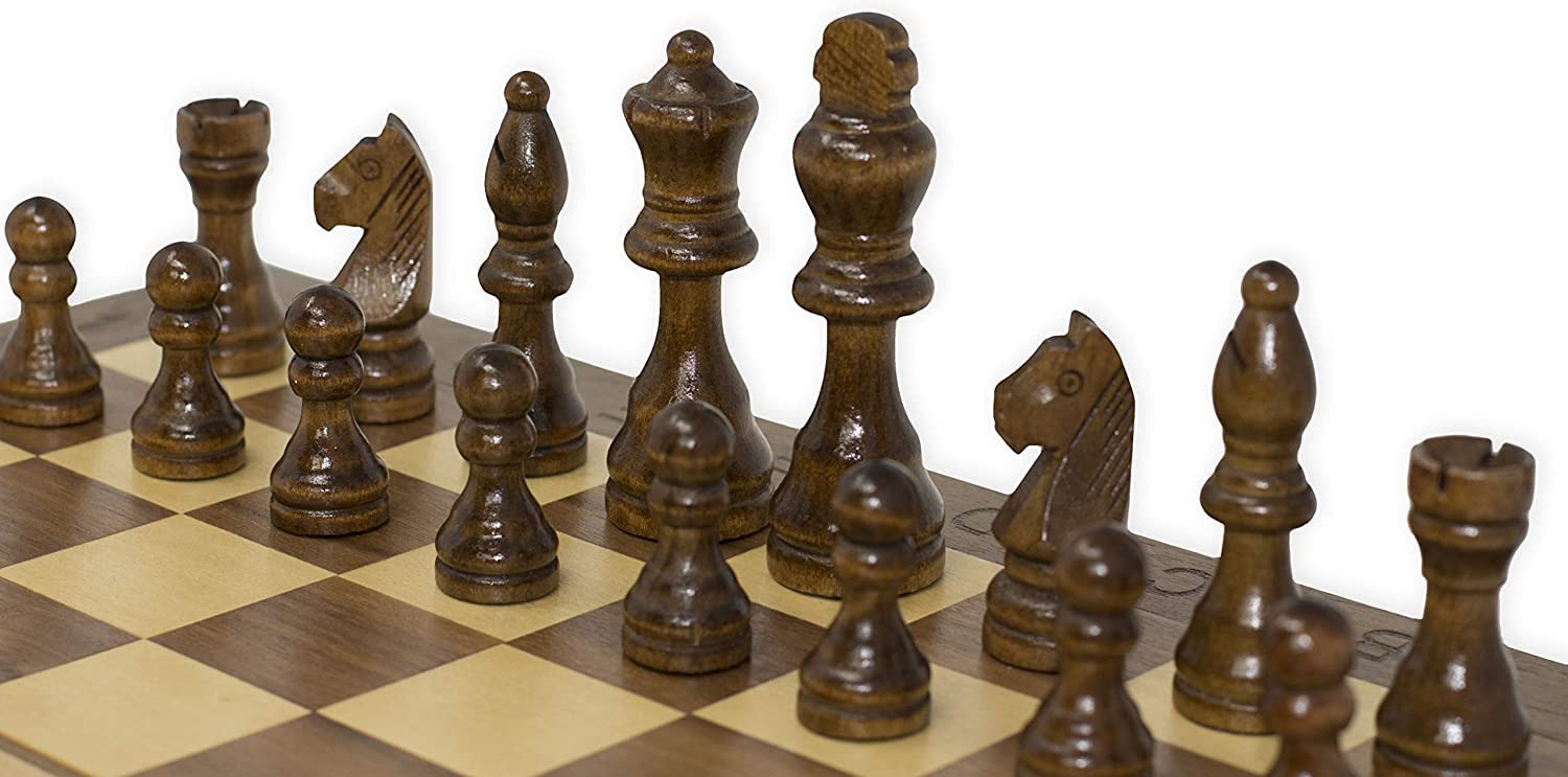 GrowUpSmart Staunton Chess Pieces with Extra Queens | Size: Small - King Height: 2.5 inch | Wood