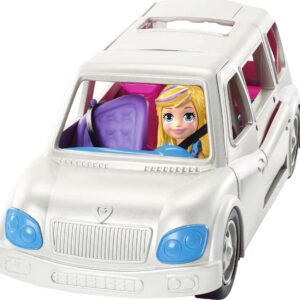 Polly Pocket Vehicle Toy with 3-inch Doll & 14 Fashion Accessories, Arrive In Style Limo Playset