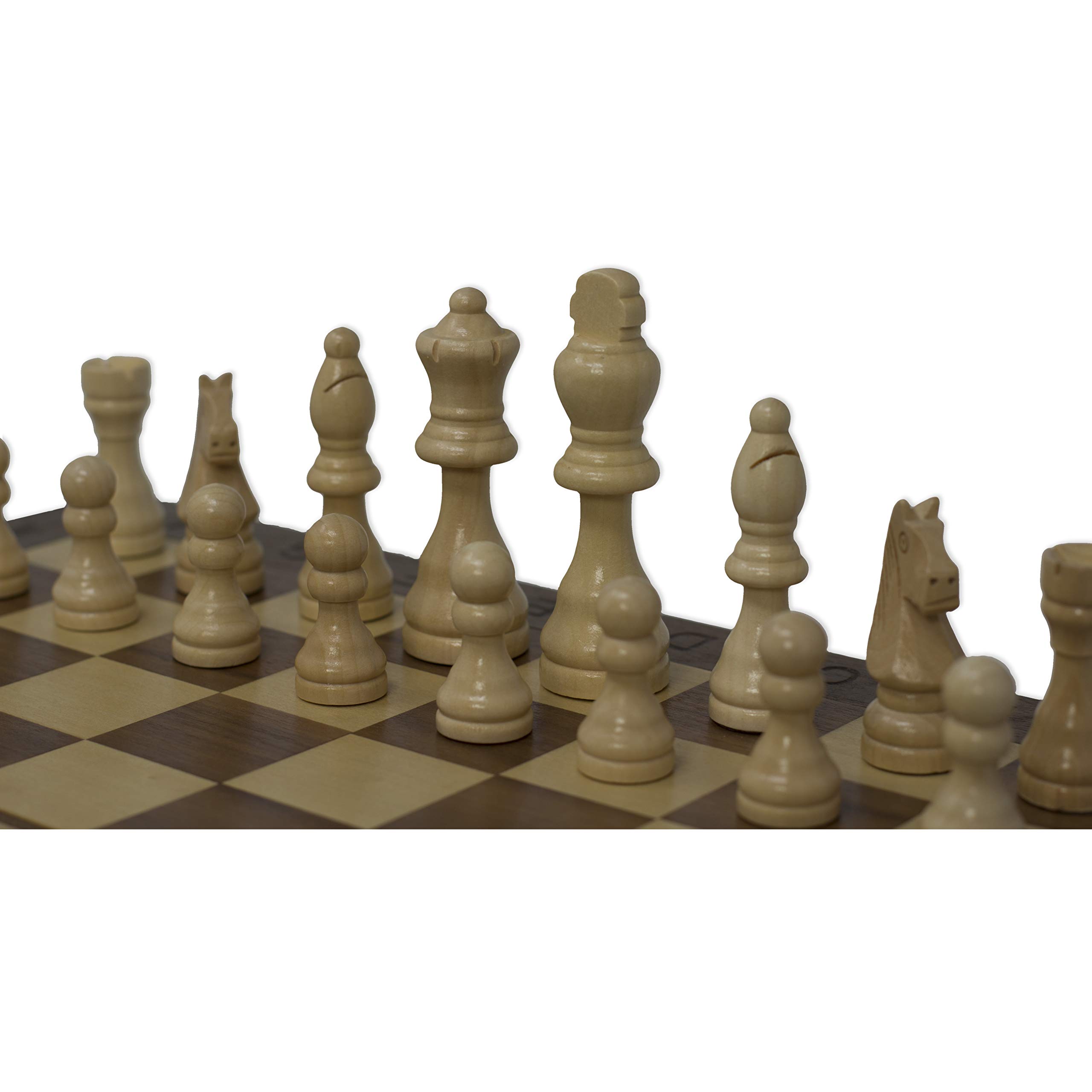 GrowUpSmart Staunton Chess Pieces with Extra Queens | Size: XLarge - King Height: 4 inches | Wood