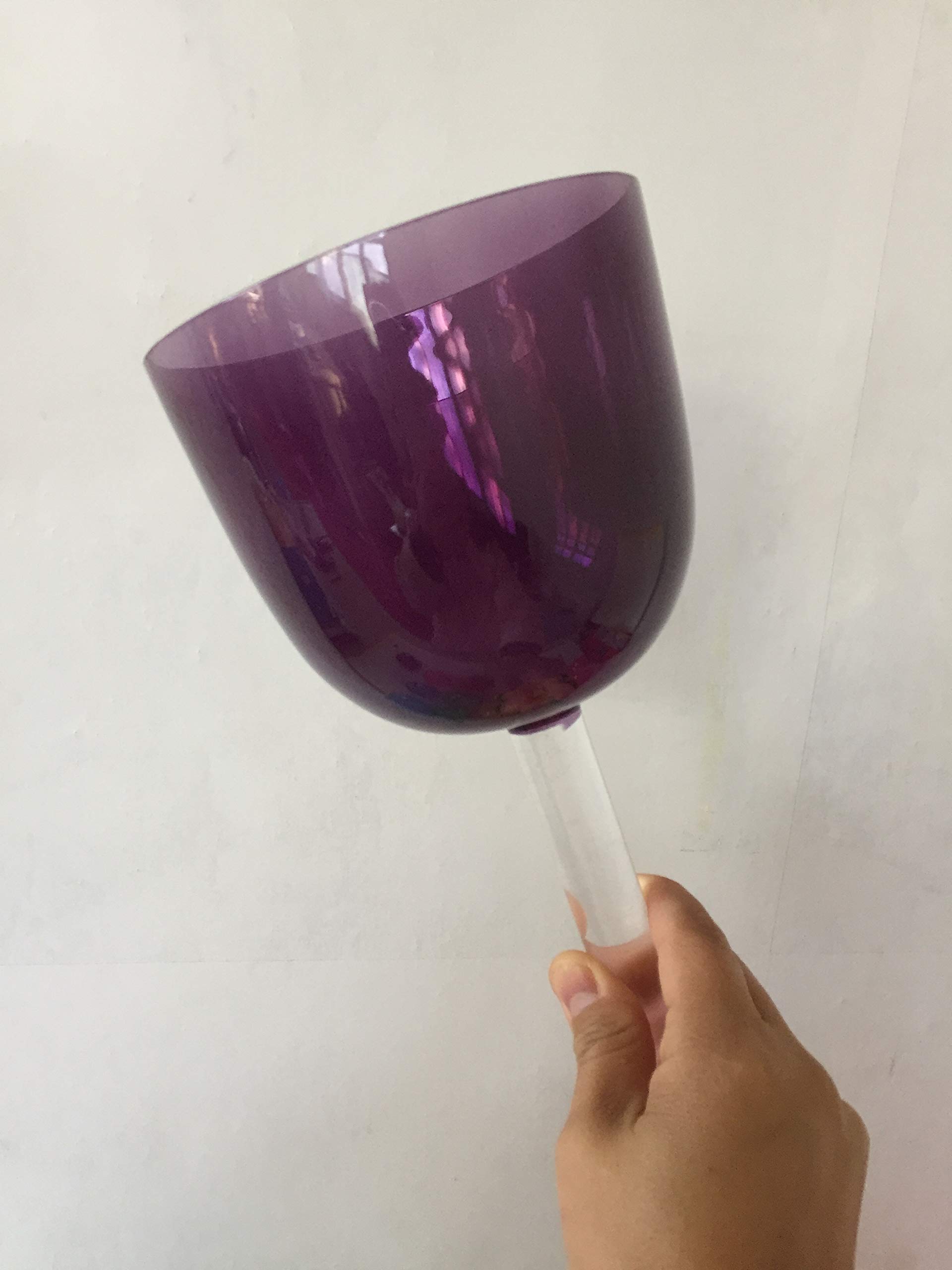 4TH Octave 5.0 inch Light purple color Crystal handle Singing Bowl 1Pcs,Perfect Musical Note B CROWN Chakra,Standard 432 for Sound balancing and Yoga