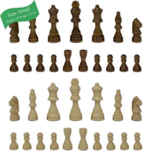 growupsmart staunton chess pieces with extra queens | size: small - king height: 2.5 inch | wood