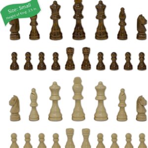 GrowUpSmart Staunton Chess Pieces with Extra Queens | Size: Small - King Height: 2.5 inch | Wood