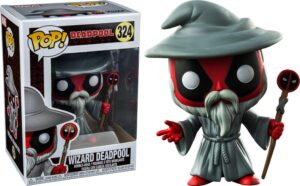 funko pop marvel: wizard deadpool collectible figure, multicolor