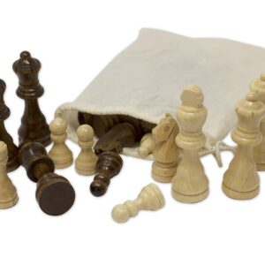 GrowUpSmart Staunton Chess Pieces with Extra Queens | Size: XLarge - King Height: 4 inches | Wood