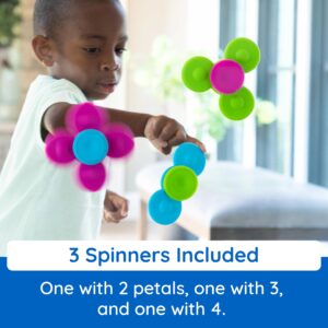 Fat Brain Toys Whirly Squigz - 3 Silicone Spinners for Toddlers & Kids, 10 mos+