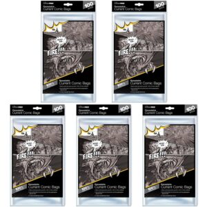 ultra pro resealable current size comic bags 2-mil polypropylene 6-7/8 x 10½ inches (500-count)