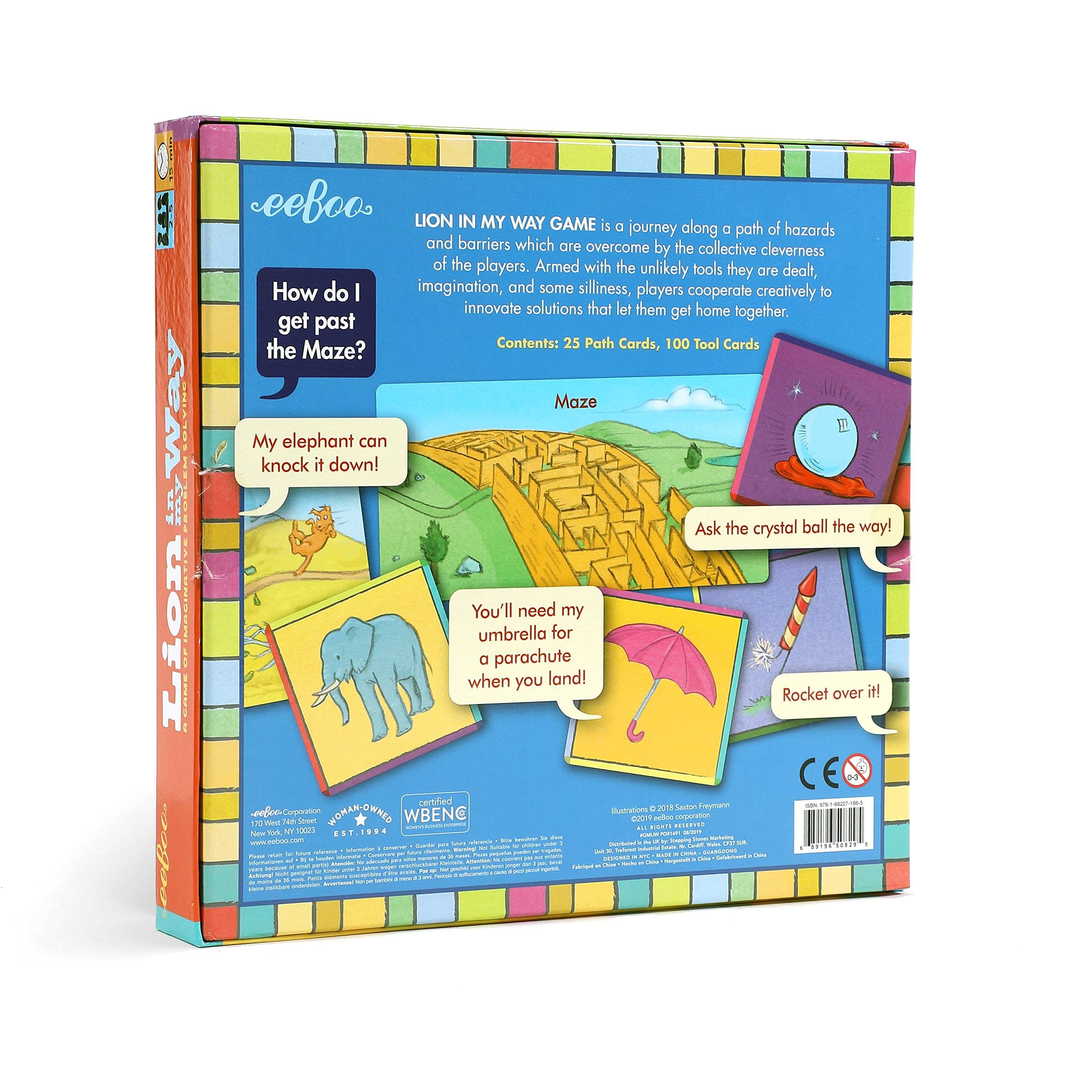 eeBoo: Lion in My Way Game, A Game of Imaginative Problem Solving, Educational Games That Cultivates Conversation, Socialization, and Skill-Building, Perfect for Ages 5 and up