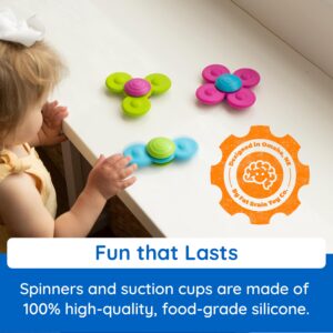 Fat Brain Toys Whirly Squigz - 3 Silicone Spinners for Toddlers & Kids, 10 mos+