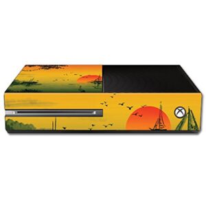 mightyskins skin compatible with microsoft xbox one - japanese sunset | protective, durable, and unique vinyl decal wrap cover | easy to apply, remove, and change styles | made in the usa