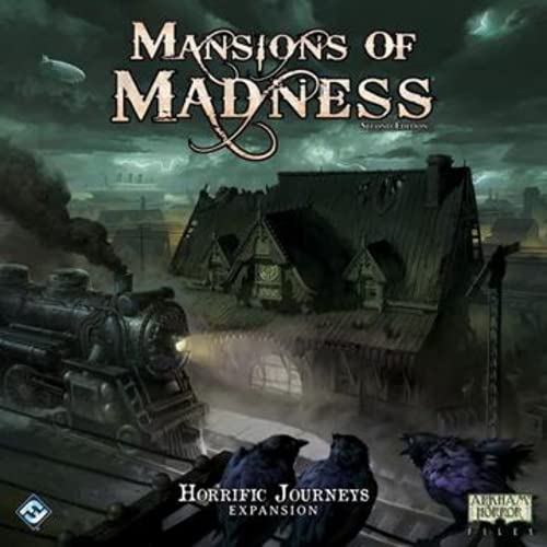 Mansions of Madness Horrific Journeys Board Game Expansion | Horror, Mystery for Teens and Adults | Ages 14+ | 1-5 Players | Average Playtime 2-3 Hours | Made by Fantasy Flight Games