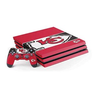 skinit decal gaming skin compatible with ps4 pro console and controller bundle - officially licensed nfl kansas city chiefs zone block design