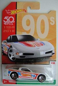 hot wheels 90s, white '97 corvette 7/10 50th anniversary