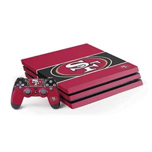 skinit decal gaming skin compatible with ps4 pro console and controller bundle - officially licensed nfl san francisco 49ers zone block design