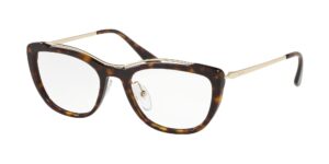 ray-ban prada pr 04vv-2au1o1 eyeglasses, havana w/demo lens,53mm