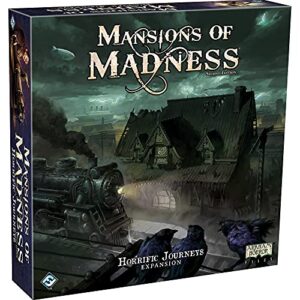 mansions of madness horrific journeys board game expansion | horror, mystery for teens and adults | ages 14+ | 1-5 players | average playtime 2-3 hours | made by fantasy flight games