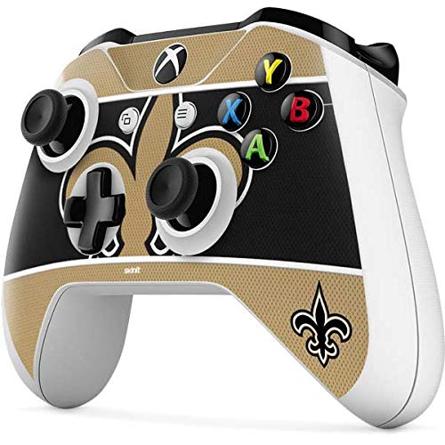 Skinit Decal Gaming Skin Compatible with Xbox One S Controller - Officially Licensed NFL New Orleans Saints Zone Block Design