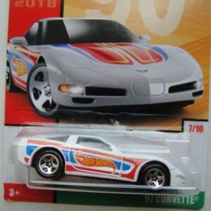 Hot Wheels 90s, White '97 Corvette 7/10 50TH Anniversary