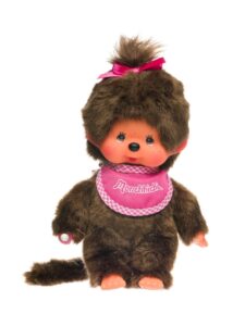 monchhichi classic girl pink bib 20 cm