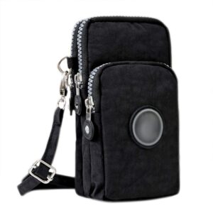 amamcy nylon crossbody cellphone pouch waterproof 3 layers unisex phone bag shoulder bag coin purse for women men