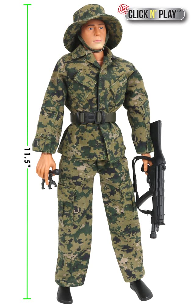 Click N' Play 12" Military Special Ops Action Figures - Navy Swat Team, Soldier Accessories & Army Toys - Click N Play Military Army Action Figures 12 inch