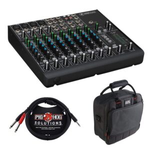 mackie 1202vlz4 12-channel compact mixer with g-mixerbag-1212 padded nylon mixer/equipment bag & pb-s3410 3.5 mm stereo breakout cable, 10 feet bundle