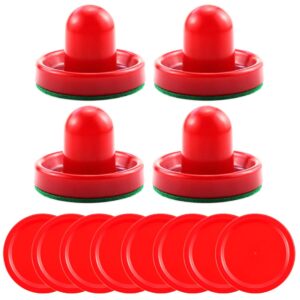 bignc light weight air hockey pushers red replacement pucks (4 striker, 8 puck )