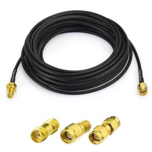 superbat rf coaxial sma male to sma female bulkhead rg174 15ft cable + 3pcs rf coax sma adapter kit for sdr equipment antenna ham radio,3g 4g lte antenna,ads-b,gps and etc