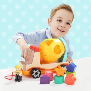 TOP BRIGHT Dump Truck Shape Sorter Toys for Toddlers - Preschool Learning Toys for 2 3 Year Old Boys Girls Gifts