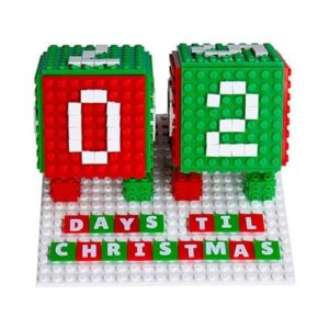 strictly briks compatible with lego 24 day countdown advent calendar set, 713 pieces, baseplates, 1x1 pixels, 3d briks and alphabriks, holiday decorations, stem toy set