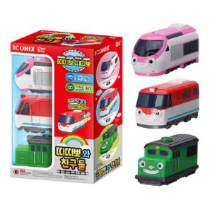 pull back car train toy - titipo and friends 3 vehicles set christmas birthday gifts for kids and toddlers boys and girls 3 years and up