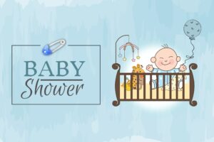 bannerbuzz baby shower yard sign with metal stakes, 890 gsm, 5 mm thick non reflective corflute material, single sided full color 600 dpi uv printing (36" w x 24" h, blue)