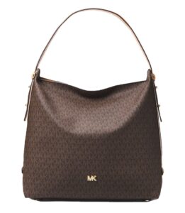 michael michael kors griffin large logo shoulder bag - brn/butrnt