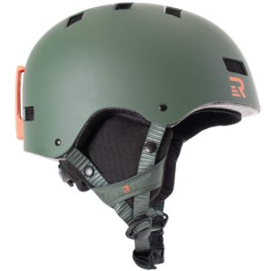 retrospec traverse h1 ski & snowboard helmet, convertible to bike/skate, matte forest green, small (51-55cm)